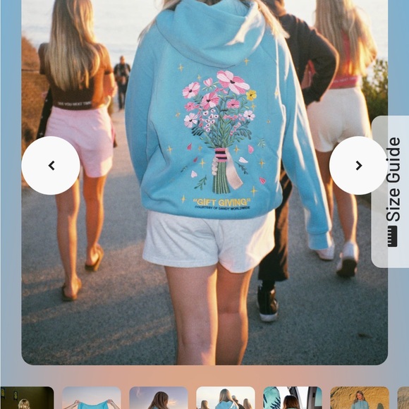 Dandy | Tops | Dandy Hoodie With Floral Embroidery Size M | Poshmark